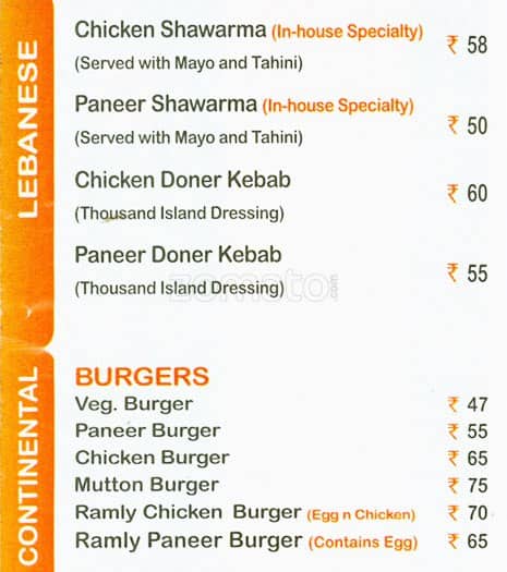 The Tummy Section Menu, Menu for The Tummy Section, Tilak Nagar, New ...