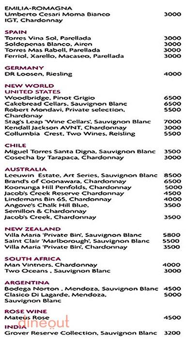 Menu at Copper Bar - Crowne Plaza, New Delhi