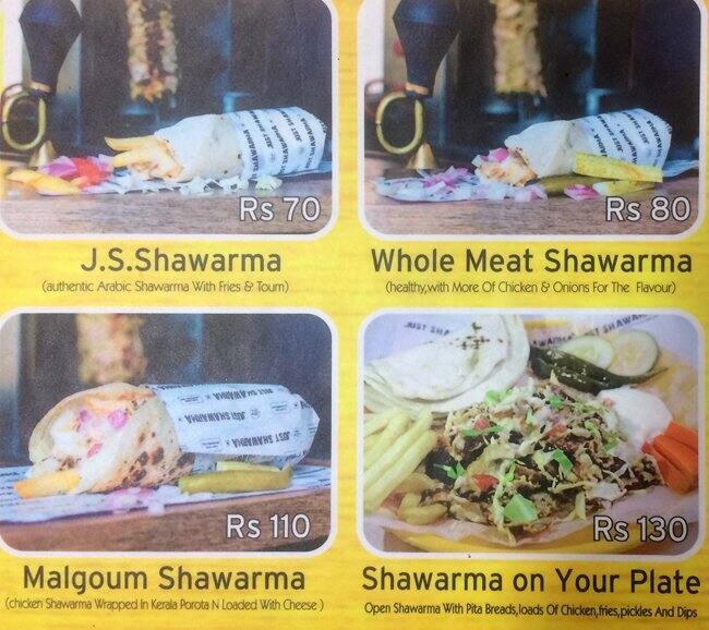 Just Shawarma Menu, Menu for Just Shawarma, Jayanagar, Bangalore - Zomato