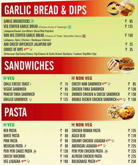 Menu at Pizzanio, Greater Noida, Plot 39A
