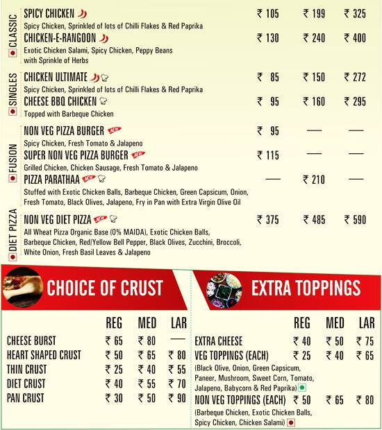 Menu at Pizzanio, Greater Noida, Plot 39A