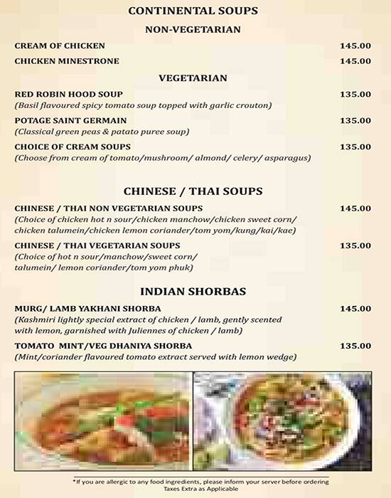 Menu of Shanti Sagar, TDI City, Mohali