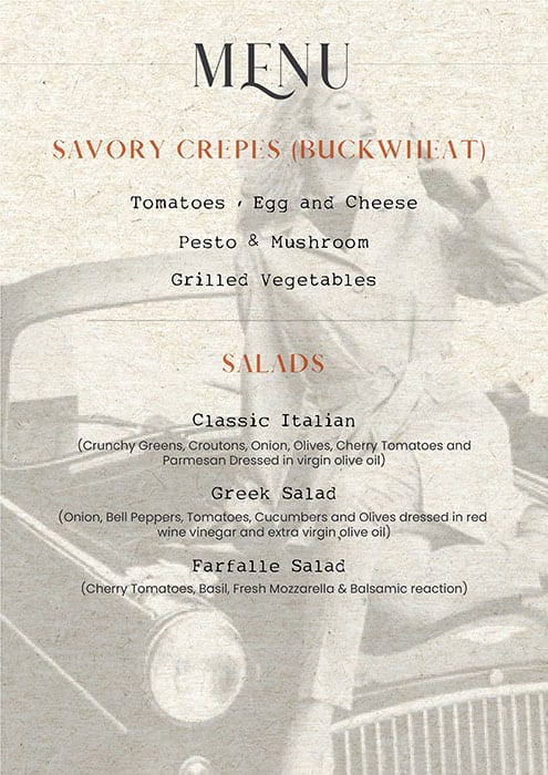 Menu at The Caffe Dante, Jaipur