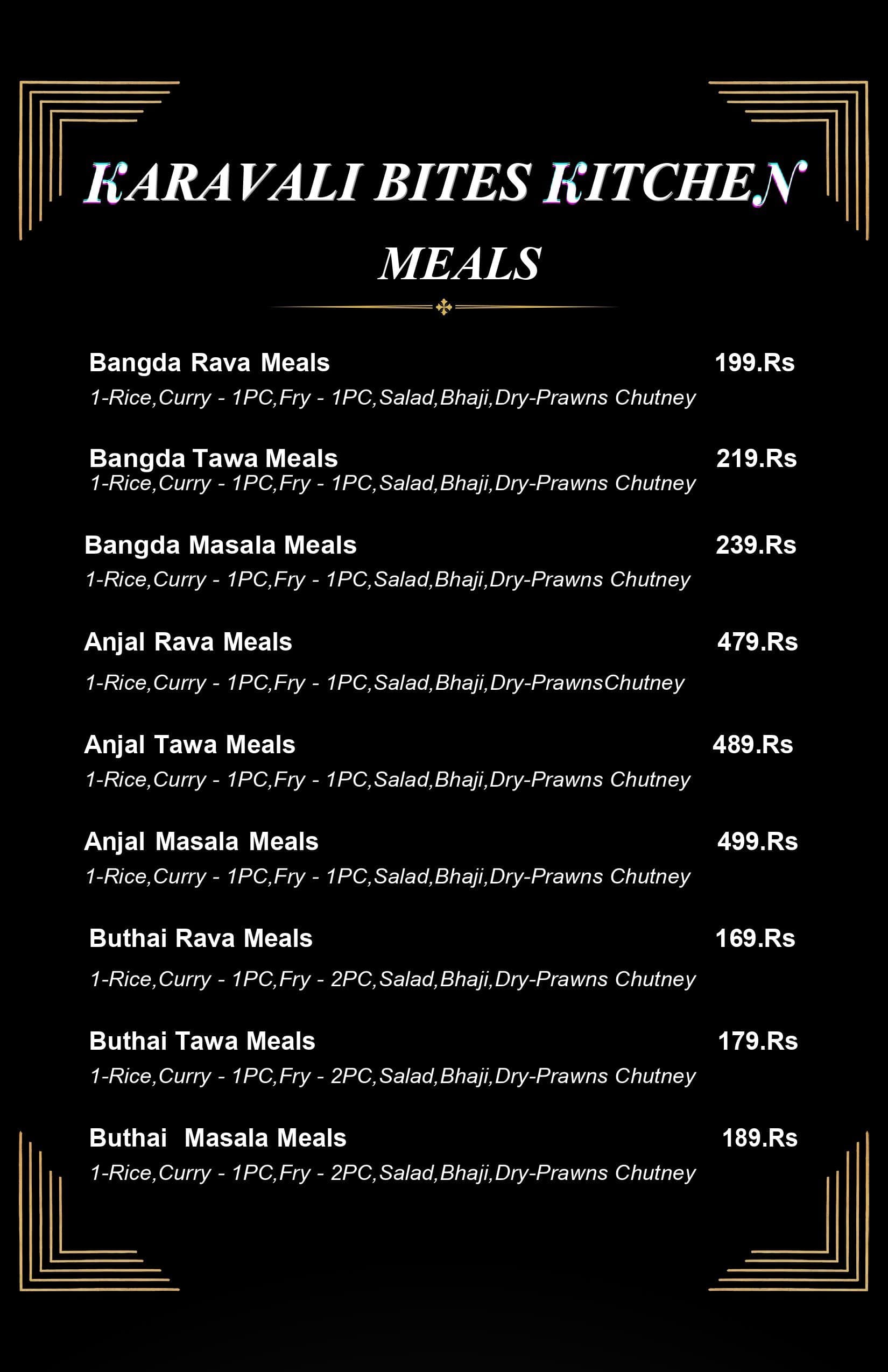Menu of Karavali Bites Kitchen, Sahakara Nagar, Bangalore