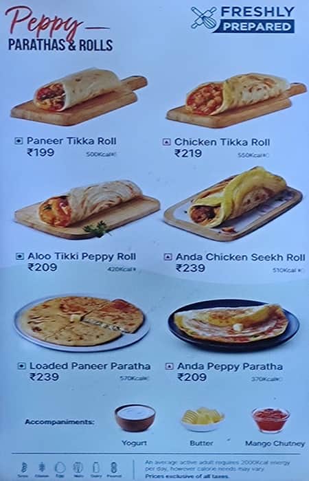 Menu of Chai Point DLF Cyber City Gurgaon