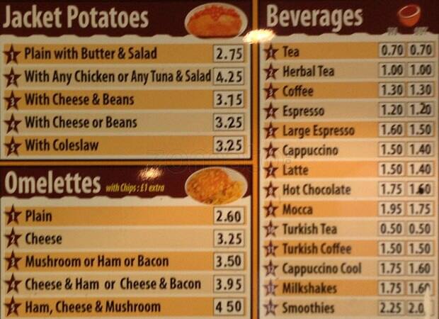 Menu at Lion King London restaurant, London