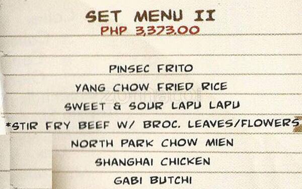 Menu at North Park Noodles restaurant, Quezon City, Ground Flr