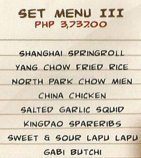 Menu at North Park Noodles restaurant, Quezon City, Ground Flr