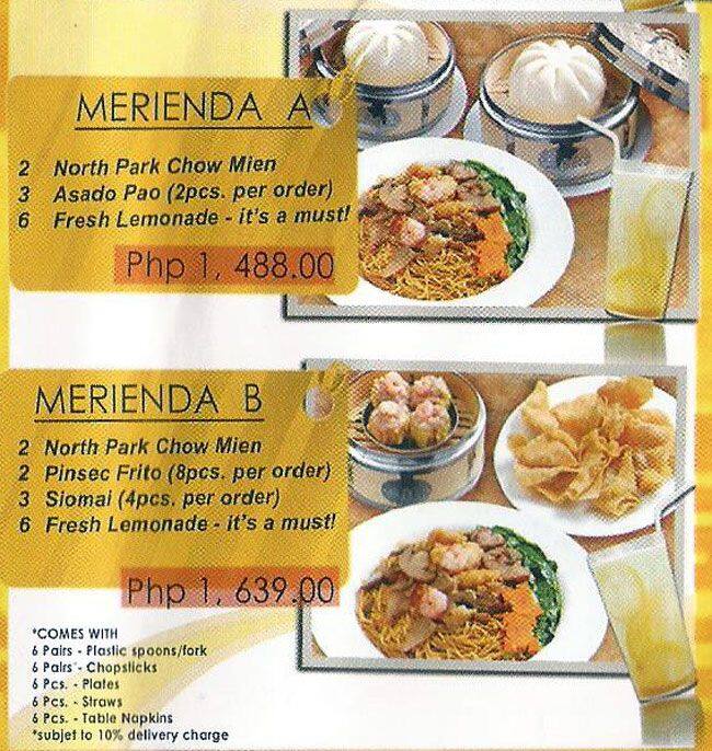 Menu at North Park Noodles restaurant, Quezon City, Ground Flr