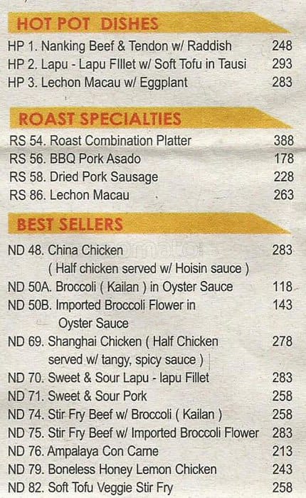 Menu at North Park Noodles restaurant, Quezon City, Ground Flr