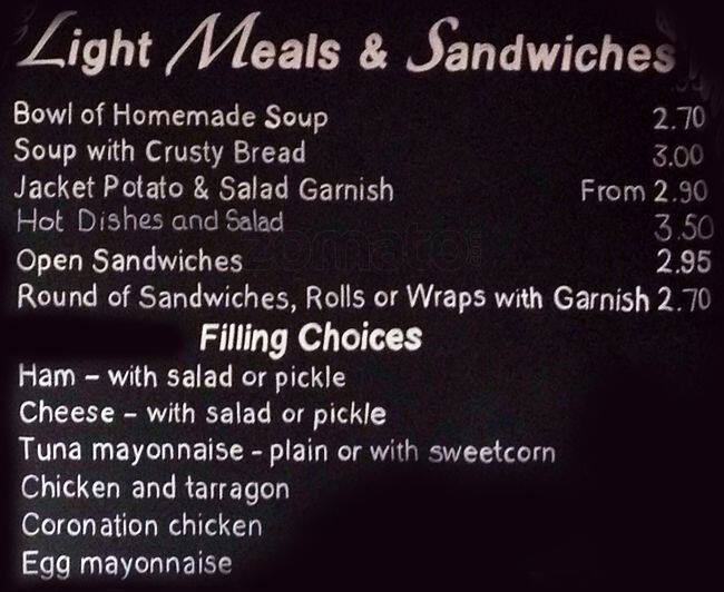 The Undercroft Cafe Menu, Menu for The Undercroft Cafe, New Town ...