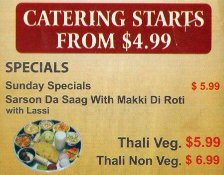 Menu at indian delight restaurant, Brampton