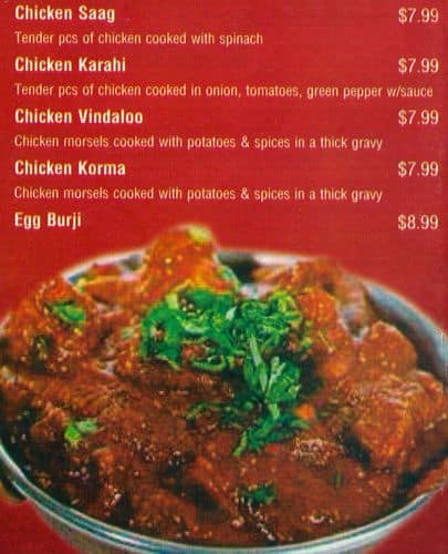 Menu at indian delight restaurant, Brampton