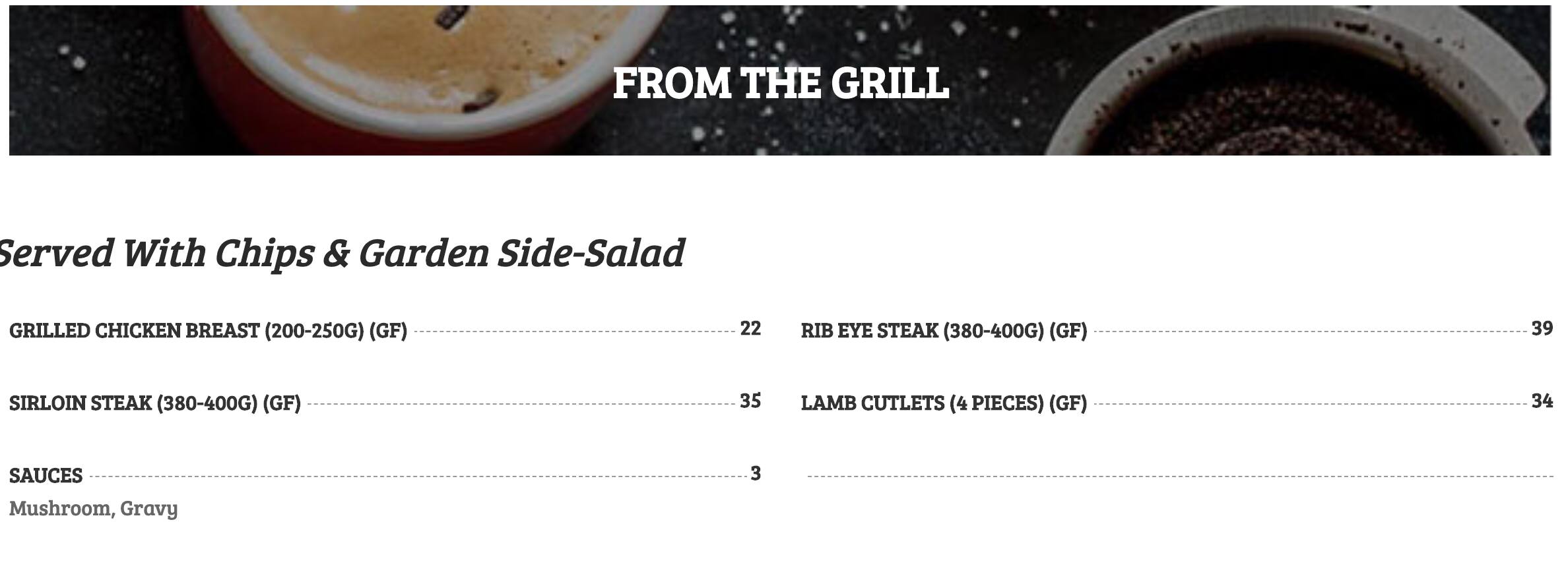 Menu at La Piazza restaurant, Brighton-Le-Sands