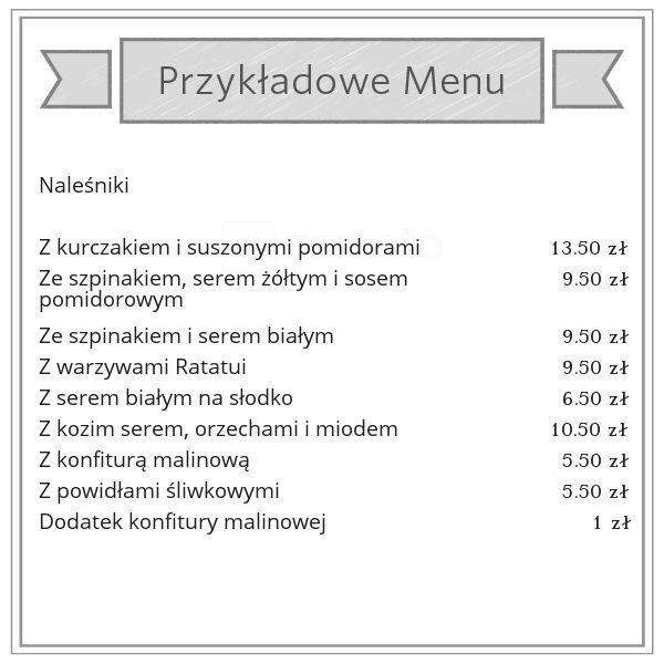 Menu at Galeria Wypieków Lubaszka, Warsaw, Rembielińska 7A