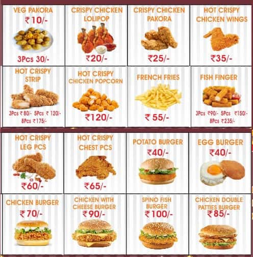 Menu of HFC- Halal Fry Chicken, Topsia, Kolkata