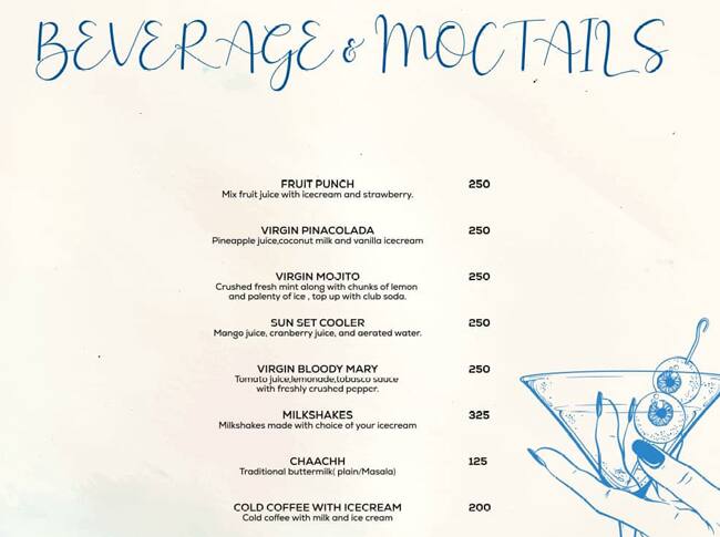 Menu of Zuri Cafe & Stay, Gwal Pahari, Gurgaon