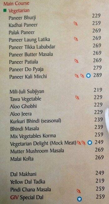 Menu at The Great Indian Village, Ghaziabad, GA-2