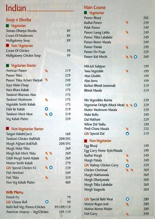 Menu at The Great Indian Village, Ghaziabad, GA-2