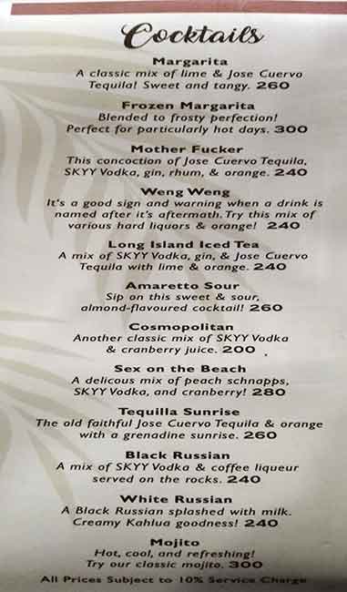 Menu at Cable Car - BGC pub & bar, Taguig, 7th Ave