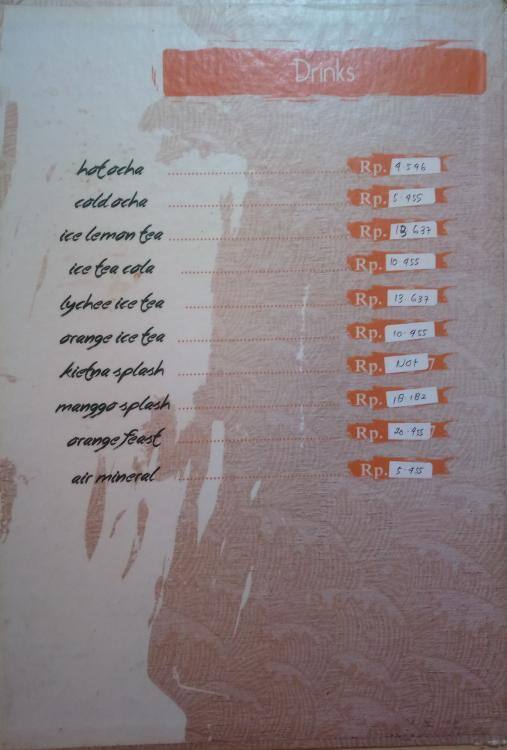 Menu at Kyo Sushi restaurant, Jakarta, Jalan Boulevard Raya Blok FW1 No.8