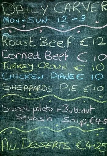 Menu at The Sallynoggin Inn pub & bar, Dublin, Sallynoggin Road