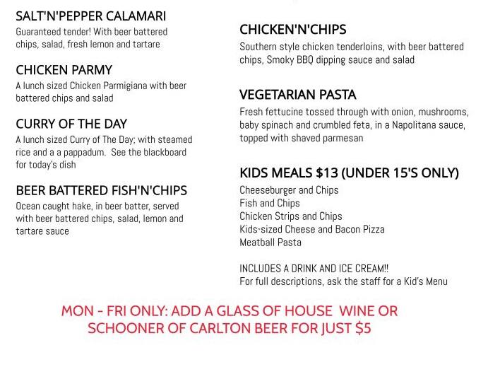 Menu at The Best Drop Tavern Kalamunda pub & bar, Kalamunda, 18 Haynes St