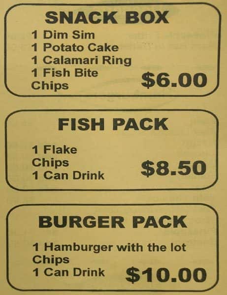 Menu at Atlantic Fish & Chips Shop restaurant, Thornbury