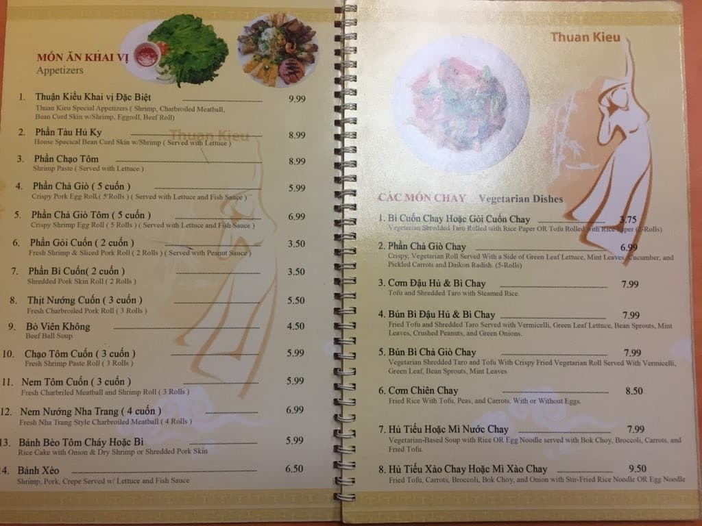 Menu at Com Tam Thuan Kieu Restaurant, Tucson