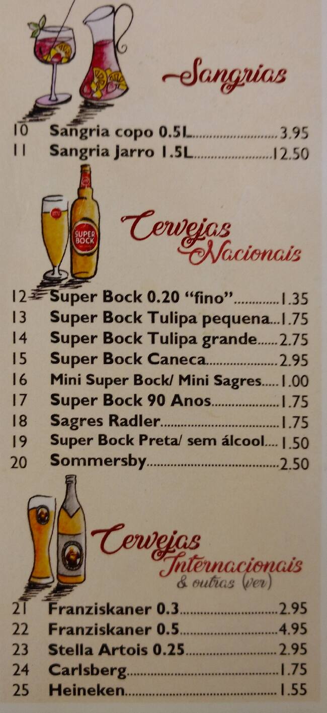 Menu em Tostinhas restaurante, Porto