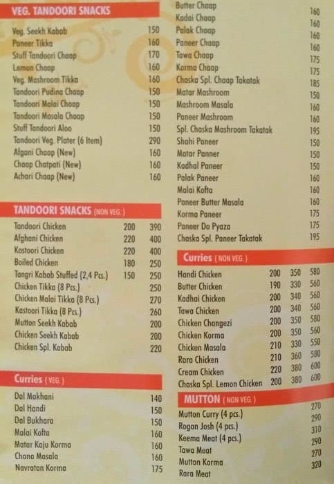 Chaska Menu, Menu for Chaska, Raj Nagar, Ghaziabad - Zomato