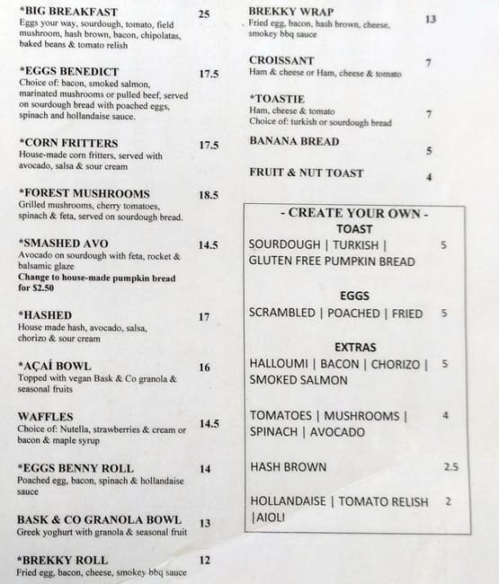 Menu at Ion Cafe & Bar, Mitchelton