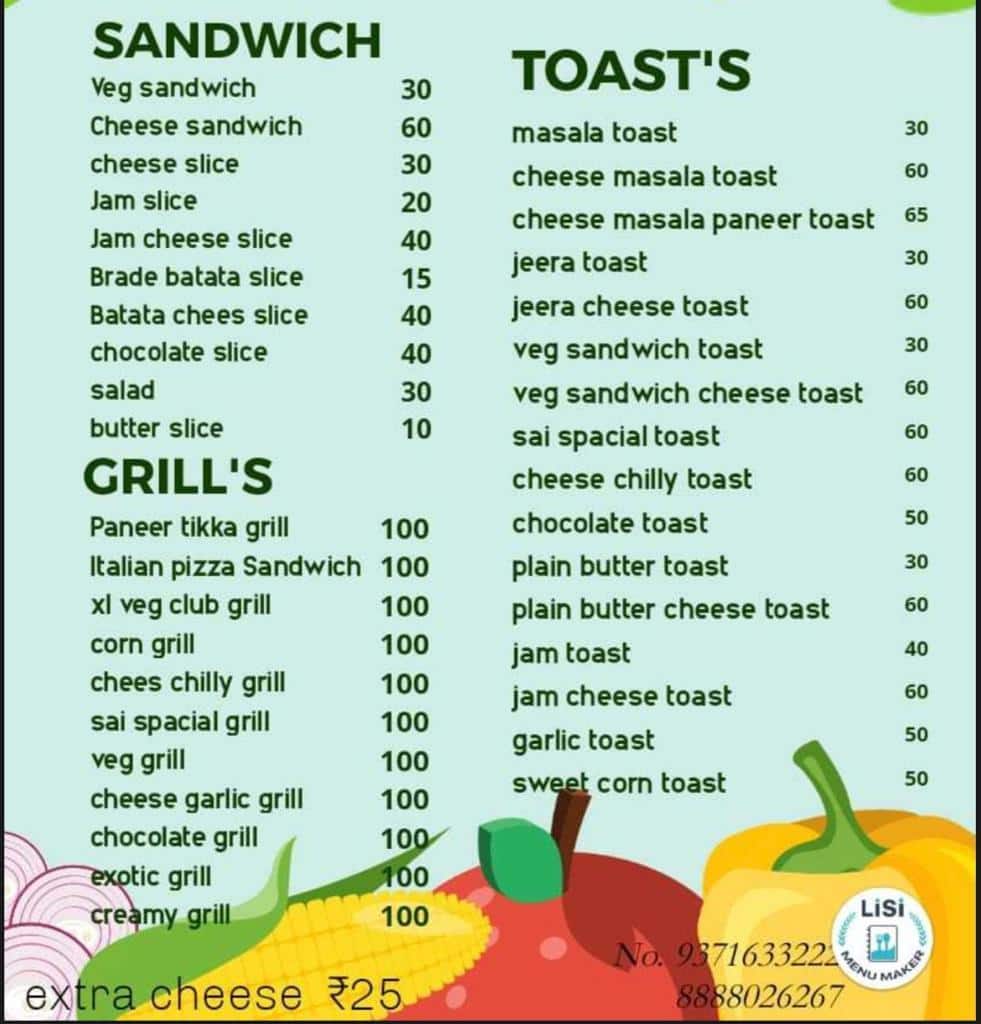 Menu of Mess Cafe, Dhankawadi, Pune