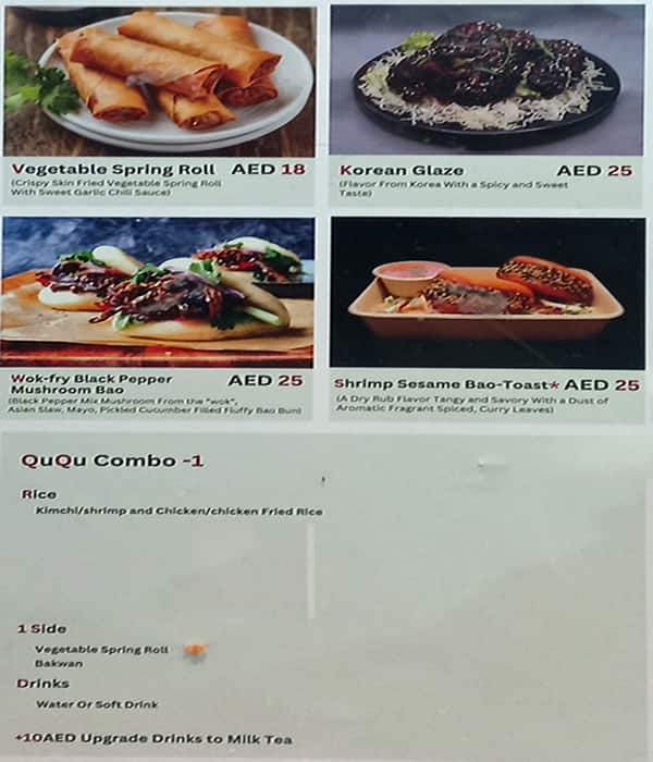 Menu of QuQu Cafe, Mirdif, Dubai