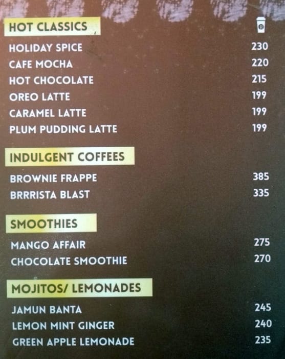 Barista Menu, Menu for Barista, New Market Area, Kolkata - Zomato