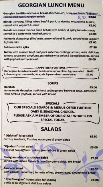 The Georgian Room Menu Prices