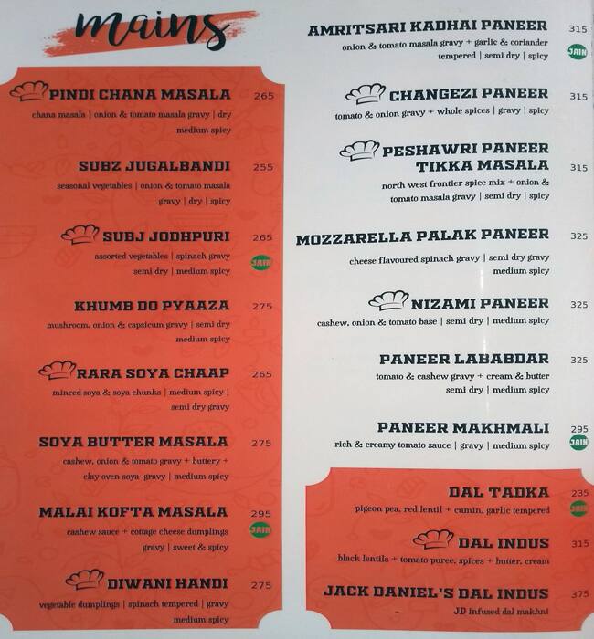 Menu at Indus Flavour Express, Delhi, 1