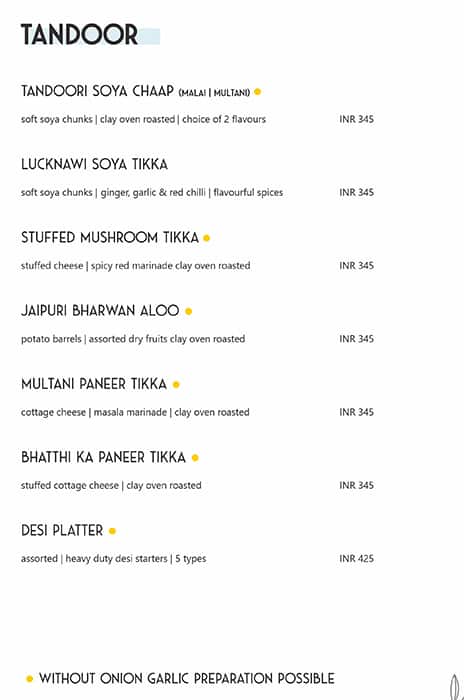 Menu at Indus Flavour Express, Delhi, 1