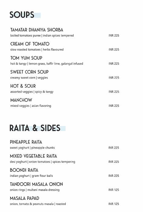 Menu at Indus Flavour Express, Delhi, 1