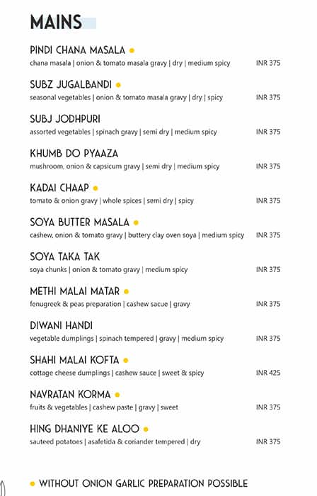 Menu at Indus Flavour Express, Delhi, 1