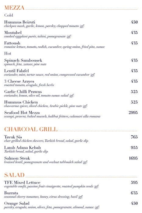 The Flying Elephant - Park Hyatt Menu - Zomato