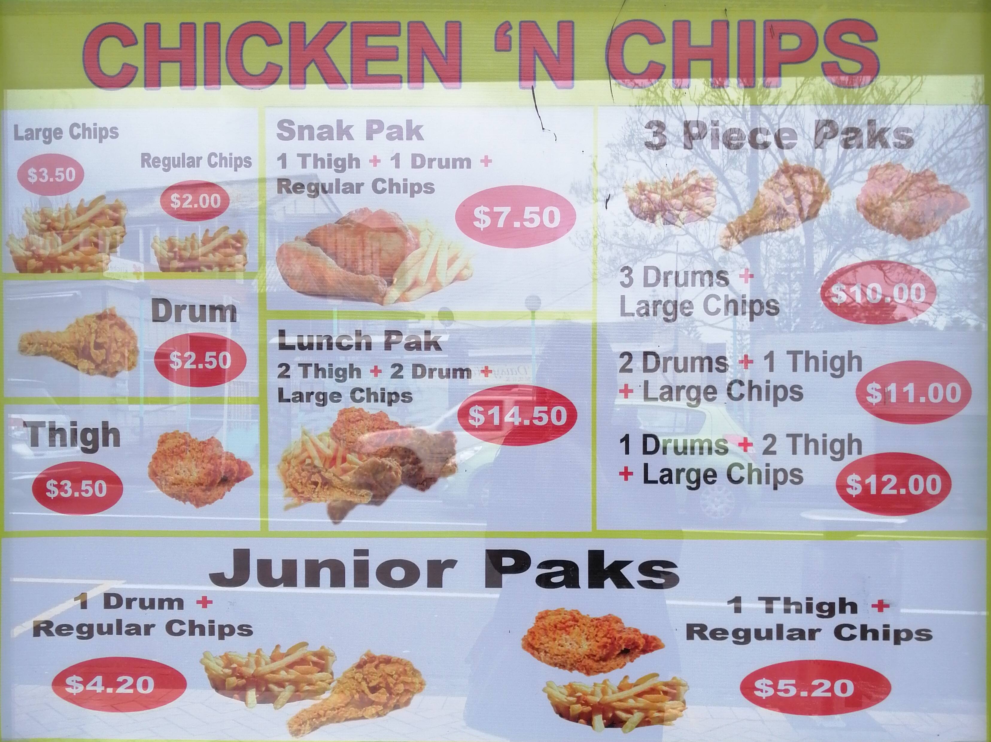 Menu at Watsons Home Bakery in Avondale, Auckland