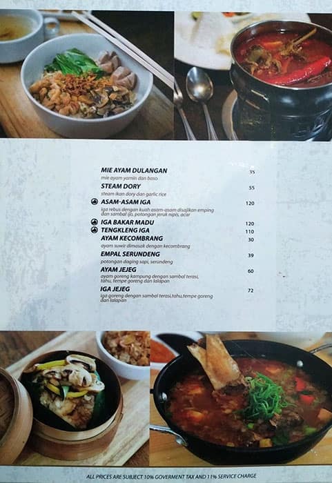 Menu at Beranda Kitchen restaurant, South Jakarta, Jl. KH. Ahmad Dahlan ...