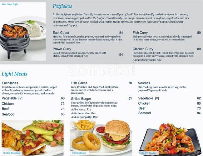 Menu at Cape Town Fish Market Suncoast restaurant, Durban, Shop L16