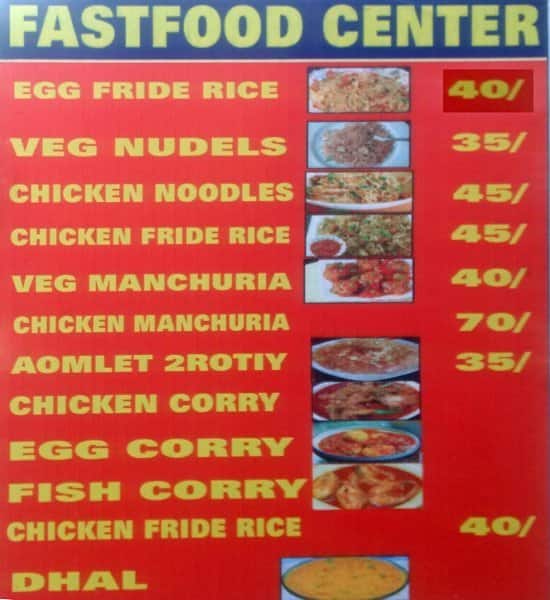 Menu at Noodle Hut, Hyderabad