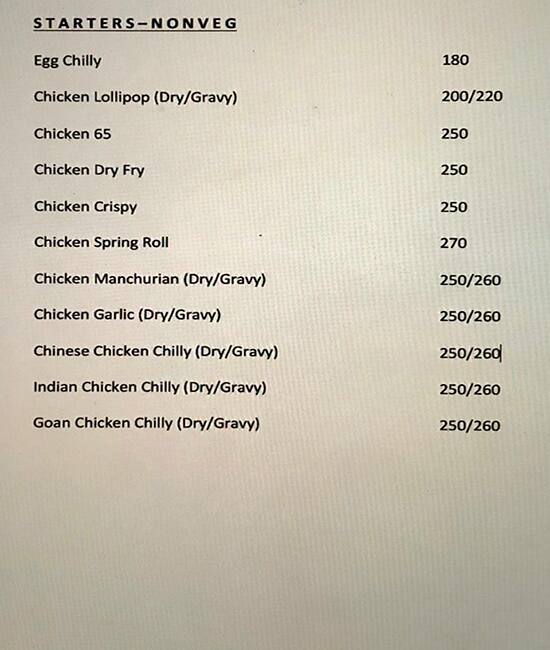 Menu at Ronaldo's Imperial Bar & Restaurant, Mapusa, Mapusa - Anjuna ...