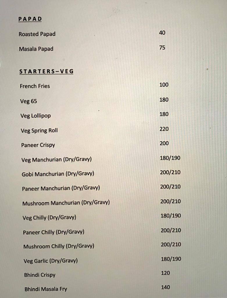 Menu at Ronaldo's Imperial Bar & Restaurant, Mapusa, Mapusa - Anjuna ...