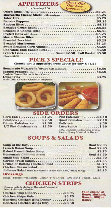 Menu at Chicken Manor restaurant, Addison, 437 Addison Rd