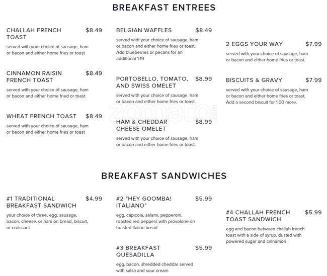 Menu at Adrienne and Company cafe, Jeffersonville, 129 W Court Ave