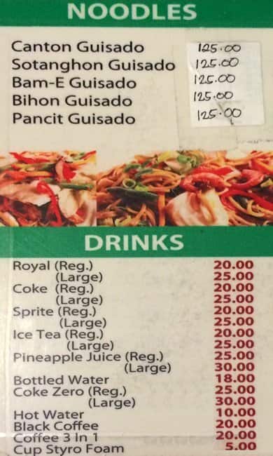 Menu at May Abuhan restaurant, Cebu City, F Llamas St
